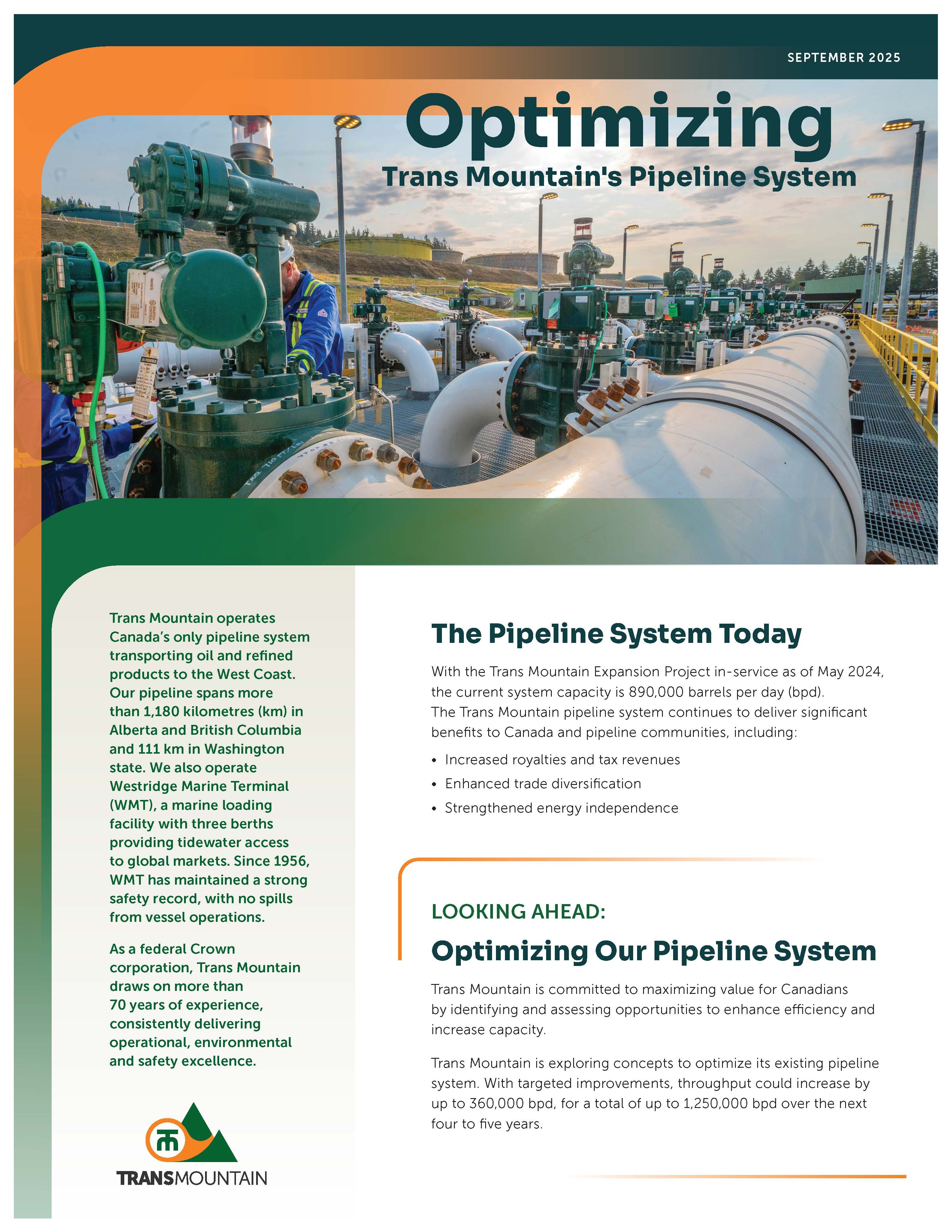 Trans Mountain - Optimization Projects