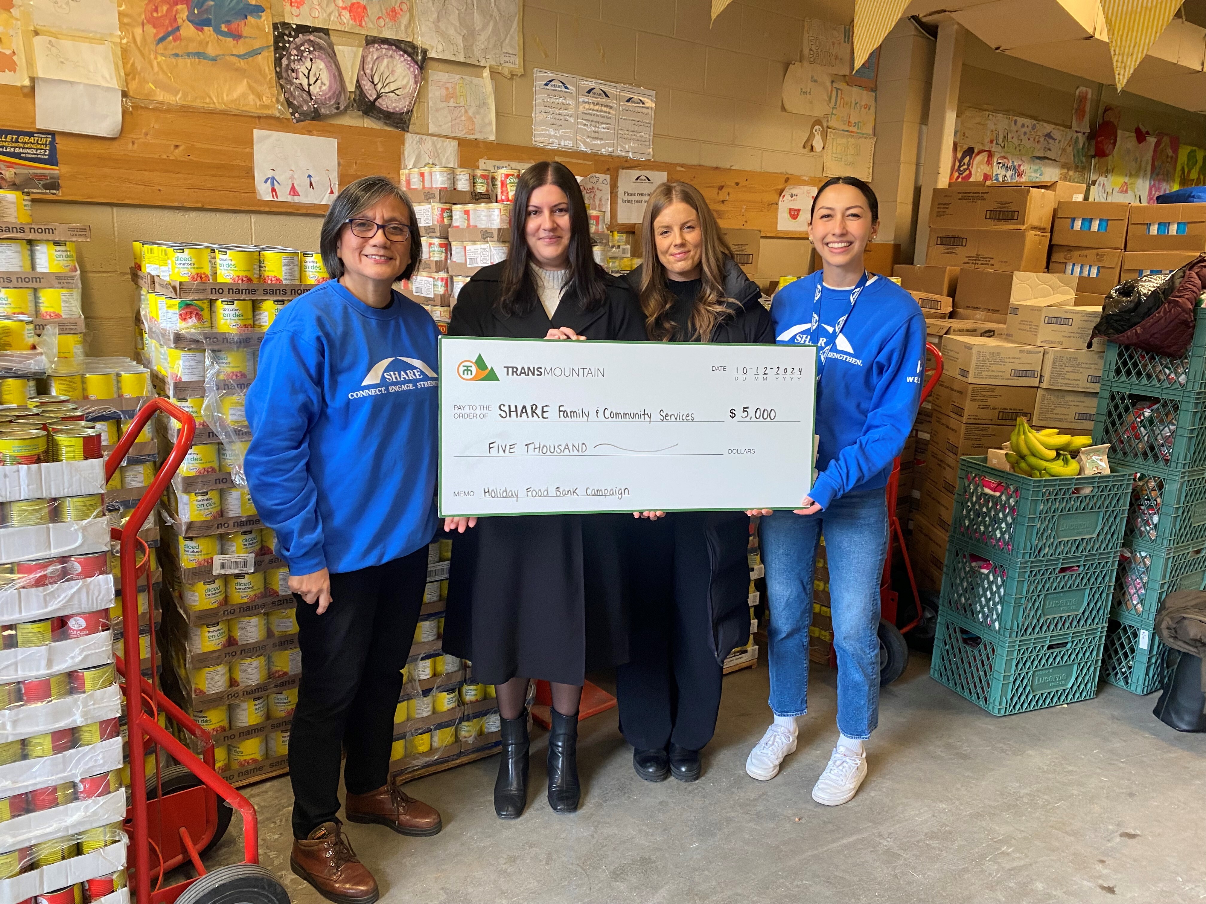 Trans Mountain - Trans Mountain Donates $95,000 to Local Food Banks